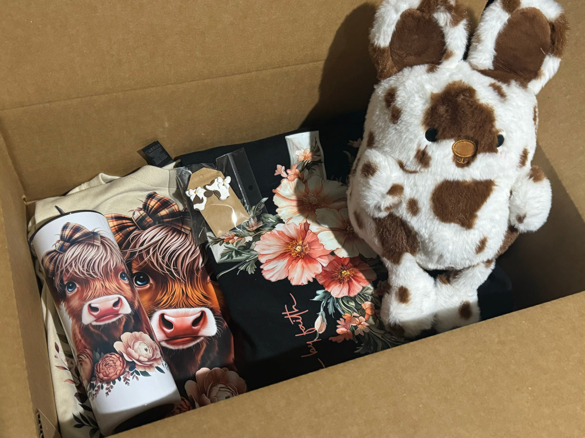 Large Easter Highland Cow Box – Southern Style Life